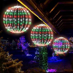 Holiday | 16 Christmas Led Ball Lights Sphere Waterproof Lighted Globe ...
